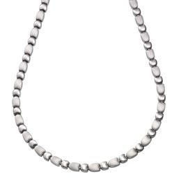 Vivance Collierkettchen »Edelstahl glanz/matt 45cm« weiß 45cm Halskette aus Edelstahl mit Klappverschluss