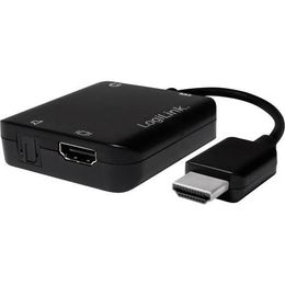 Logilink CV0106 Adapter [1x HDMI-Stecker - 1x HDMI-Buchse, Toslink-Buchse (ODT)] Schwarz
