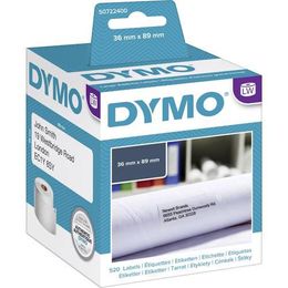 Dymo Etiketten Rolle 99012 S0722400 89 x 36 mm Papier Weiß 520 St. Permanent haftend Versand-Etiketten
