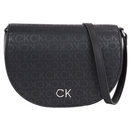 Calvin Klein Umhängetasche CK DAILY SADDLE BAG_EPI MONO, Handtasche Damen Tasche Damen Schultertasche Recycelte Materialien, schwarz