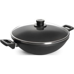 WOLL MADE IN GERMANY Wok Nowo, Aluminiumguss (1-tlg), von Hand gegossen, Ø 32 cm, Made in Germany, schwarz