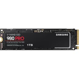 Samsung 980 PRO interne SSD (1 TB) 7000 MB/S Lesegeschwindigkeit, 5000 MB/S Schreibgeschwindigkeit, Playstation 5 kompatibel, PCIe® 4.0 NVMe™, M.2, schwarz