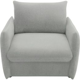 DOMO collection Sessel 700023, Schlaffunktion, Federkern, stabile Liegefläche Schlafsessel, grau