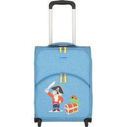 Travelite Kinderkoffer Youngster, Pirat, 44 cm, 2 Rollen, Kindertrolley Kinderreisegepäck Handgepäck-Koffer, blau