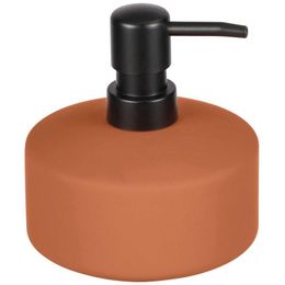 Wenko Seifenspender Avellino, (1-tlg), Terracotta, Keramik, 380 ml, braun|schwarz