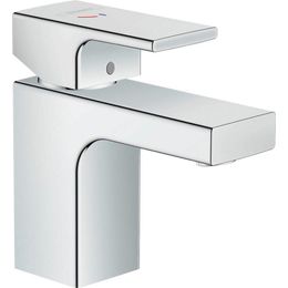 Hansgrohe Waschtischarmatur Vernis Shape 7cm, CoolStart mit isolierter Wasserführung und Zugstangen-Ablauf, silberfarben