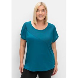 sheego Funktionsshirt Große Größen mit atmungsaktivem Mesh, in Oversize-Form, blau