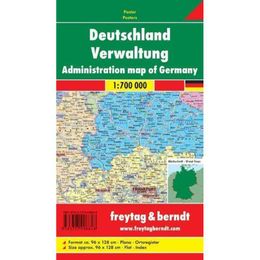Freytag & Berndt Poster, ohne Metallstäbe / Freytag & Berndt Poster Deutschland, Verwaltung, ohne Metallstäbe. Administration map of Germany, Karte (im Sinne von Landkarte)