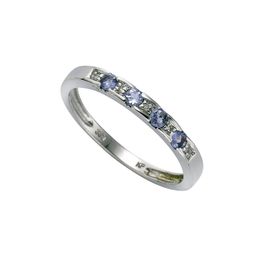 Diamonds by Ellen K. Ring 333/- Gold Diamant + Tansanit weiß + blau Glänzend 0,025ct. (Größe: 062 (19,7))