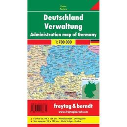 Freytag & Berndt Poster, mit Metallstäben / Freytag & Berndt Poster Deutschland, Verwaltung, mit Metallstäben, Karte (im Sinne von Landkarte)
