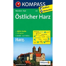 KOMPASS Wanderkarte 453 Östlicher Harz 1:50.000, Karte (im Sinne von Landkarte)