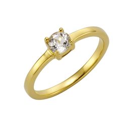 Zeeme Gemstones Ring 925/- Sterling Silber Weißtopas weiß Glänzend (Größe: 058 (18,5))