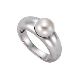 Zeeme Pearls Ring 925/- Sterling Silber Muschelkernperle weiß Rhodiniert (Größe: 052 (16,6))