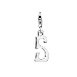 NENALINA Charm Buchstaben-Anhänger Initialen Trend 925 Silber (Farbe: Silber, Ausführung: S)