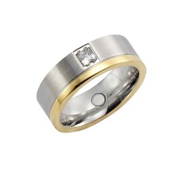 Zeeme Stainless Steel Ring Edelstahl Zirkonia weiß Matt/Glanz (Größe: 058 (18,5))