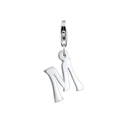 NENALINA Charm Buchstaben-Anhänger Initialen Trend 925 Silber (Farbe: Silber, Ausführung: M)