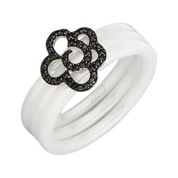 Jacques Lemans Ring 925/- Sterling Silber Zirkonia schwarz Glänzend (Größe: 054 (17,2))