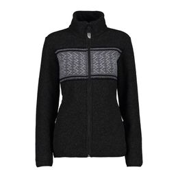 CMP Strickfleecejacke Damen, schwarz melange (Größe: 44)