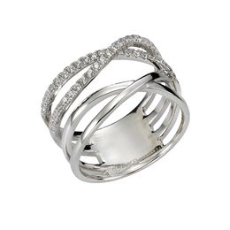 Zeeme Silber Ring 925/- Sterling Silber Zirkonia weiß Glänzend (Größe: 019 (60,0))