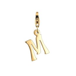 NENALINA Charm Buchstaben-Anhänger Initialen Trend 925 Silber (Farbe: Gold, Ausführung: M)