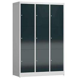 Classix Schließfachschrank anthrazit, lichtgrau X-523338, 9 Schließfächer 118,5 x 50,0 x 180,0 cm