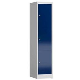 Classix Schließfachschrank enzianblau, lichtgrau X-523311, 3 Schließfächer 41,5 x 50,0 x 180,0 cm