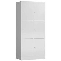 Classix Schließfachschrank lichtgrau X-523320, 6 Schließfächer 80,0 x 50,0 x 180,0 cm