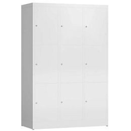 Classix Schließfachschrank signalweiß X-523337, 9 Schließfächer 118,5 x 50,0 x 180,0 cm