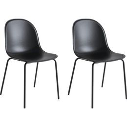 4-Fußstuhl CONNUBIA "Academy CB/1663-LHS / -V_P15" Stühle Gr. B/H/T: 49 cm x 84 cm x 51 cm, 2 St., Leder-Kunstleder, Metall, schwarz (schwarz, schwarz) 4-Fuß-Stühle angenehmer Sitzkomfort