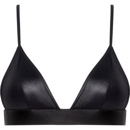 Calvin Klein Bikini-Oberteil, Triangel, Unterbrustgummi, für Damen, schwarz, XS