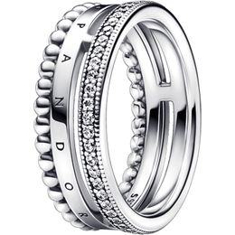 Damen Ring "Pandora Signature", 925er Silber, silber