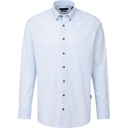 Bugatti Businesshemd, Modern Fit, Langarm, Button-Down-Kragen, für Herren, blau, M