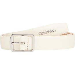 Calvin Klein Ledergürtel, Dornschnalle, für Damen, weiß, 80