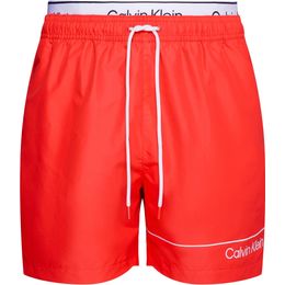 Calvin Klein Badehose, Logo-Bund, Tunnelzug, für Herren, rot, M
