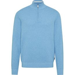 Bugatti Pullover, Troyer, Baumwolle, für Herren, blau, XXL