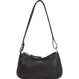 Calvin Klein Schultertasche, Reißverschluss, Emblem, für Damen, schwarz