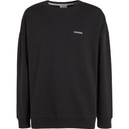 Calvin Klein Modern Cotton Lounge Sweatshirt, Rippbündchen, Logo-Stickerei, für Herren, schwarz, L
