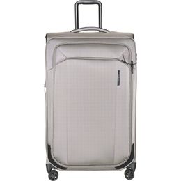 Samsonite 4-Doppelrollen-Trolley, Weichgepäck, TSA-Schloss, Teleskopstangen, Zweiwege-Reißverschluss, grau