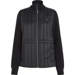 Tommy Hilfiger Steppjacke, Stehkragen, Eingrifftaschen, für Damen, schwarz, S