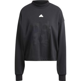 Adidas Sportswear Sweatshirt "Bluv Crew", Stehkragen, Logo-Print, für Damen, schwarz, XS
