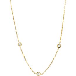 MONCARA Damen Diamant-Collier, 375er Gold mit 3 Diamanten, zus. ca. 0,15 Karat, gold, 45