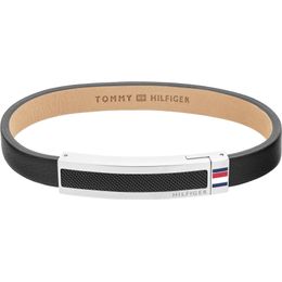Tommy Hilfiger Herren Armband "2790398", Leder/Edelstahl, schwarz