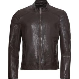 DUNMORE Lederjacke, Stehkragen, Eingrifftaschen, für Herren, braun, XL