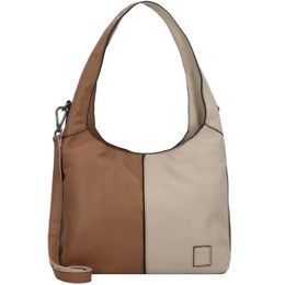 FREDsBRUDER Schultertasche, Leder, zweifarbig, für Damen, beige