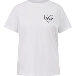 comma, CASUAL IDENTITY T-Shirt, Baumwolle, Wording-Print, für Damen, weiß, 36