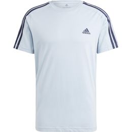 Adidas T-Shirt, Baumwolle, Logo-Stickerei, für Herren, blau, S