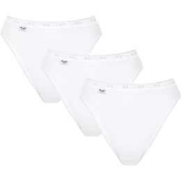 Sloggi Basic+ Taillenslip, 3er-Pack, schmaler Bund, für Damen, weiß, 40