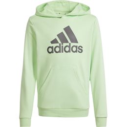 Adidas Hoodie, Kängurutasche, Brustlogo, für Kinder, grün, 176