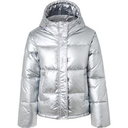 Pepe Jeans Steppjacke, Kapuze, Stehkragen, für Damen, silber, M