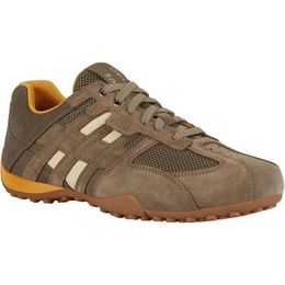 Geox Uomo Snake Sneaker, Leder, Wechselfußbett, für Herren, braun, 42